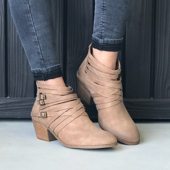 Buckle | Shoes | Cool Edgy Multiple Straps Wrap Around Ankle Boots ...